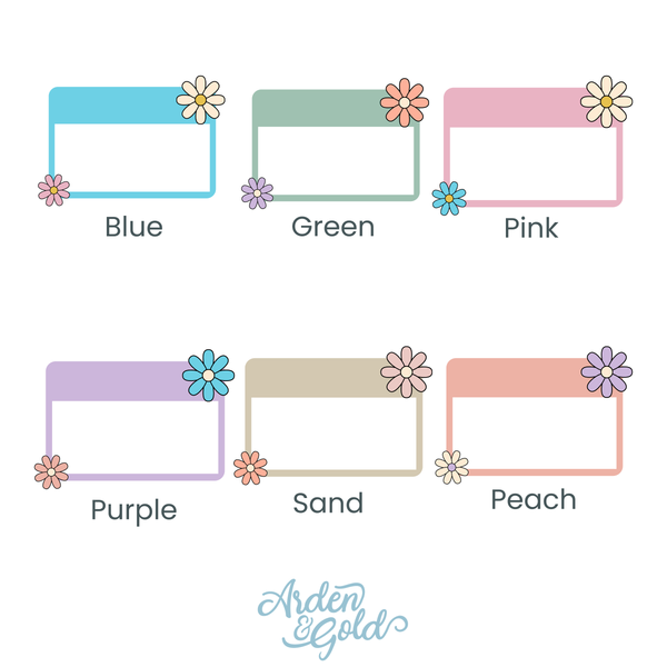 Personalized Teacher Daisy Name Tag Comfort Colors T-Shirt – Arden and Gold