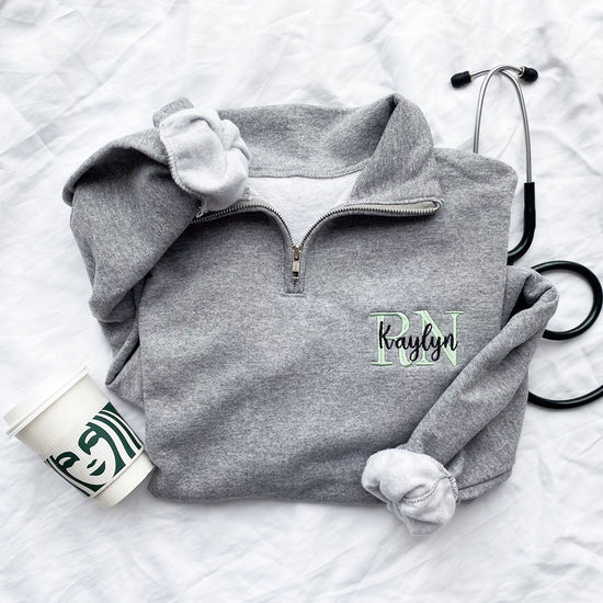 Custom Jessie Quarter Zip Sweatshirt with Name & Credentials